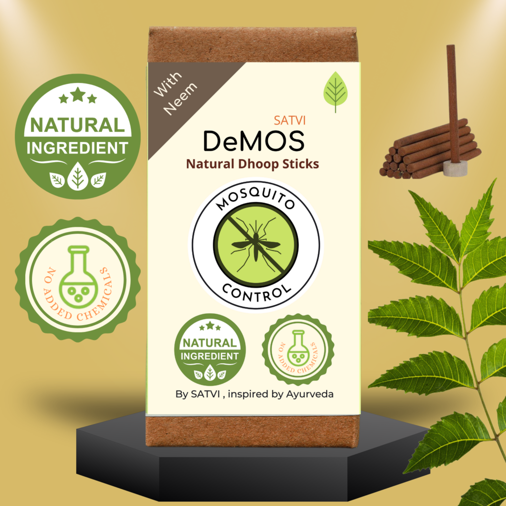 DeMOS-Neem , Herbal Mosquito control Dhoop Sticks pack of 3 - AyurDoctor